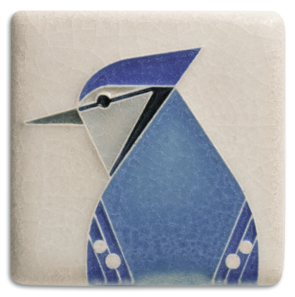 Motawi 3x3 Blue Jay Tile - The Shops at the Denver Art Museum