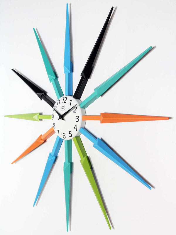 Midcentury/Modern Starburst Multi-Color Wall Clock 24.5 Inch - The ...