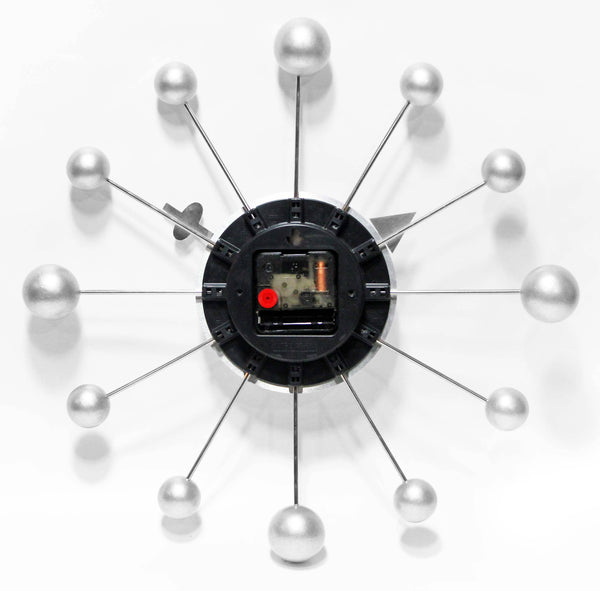 Midcentury/Modern Starburst Silver Wall Clock 15 Inch - The Shops at ...